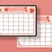Strawberry Open Digital Calendar / Cute Printable Calendar / Cute Pink ...