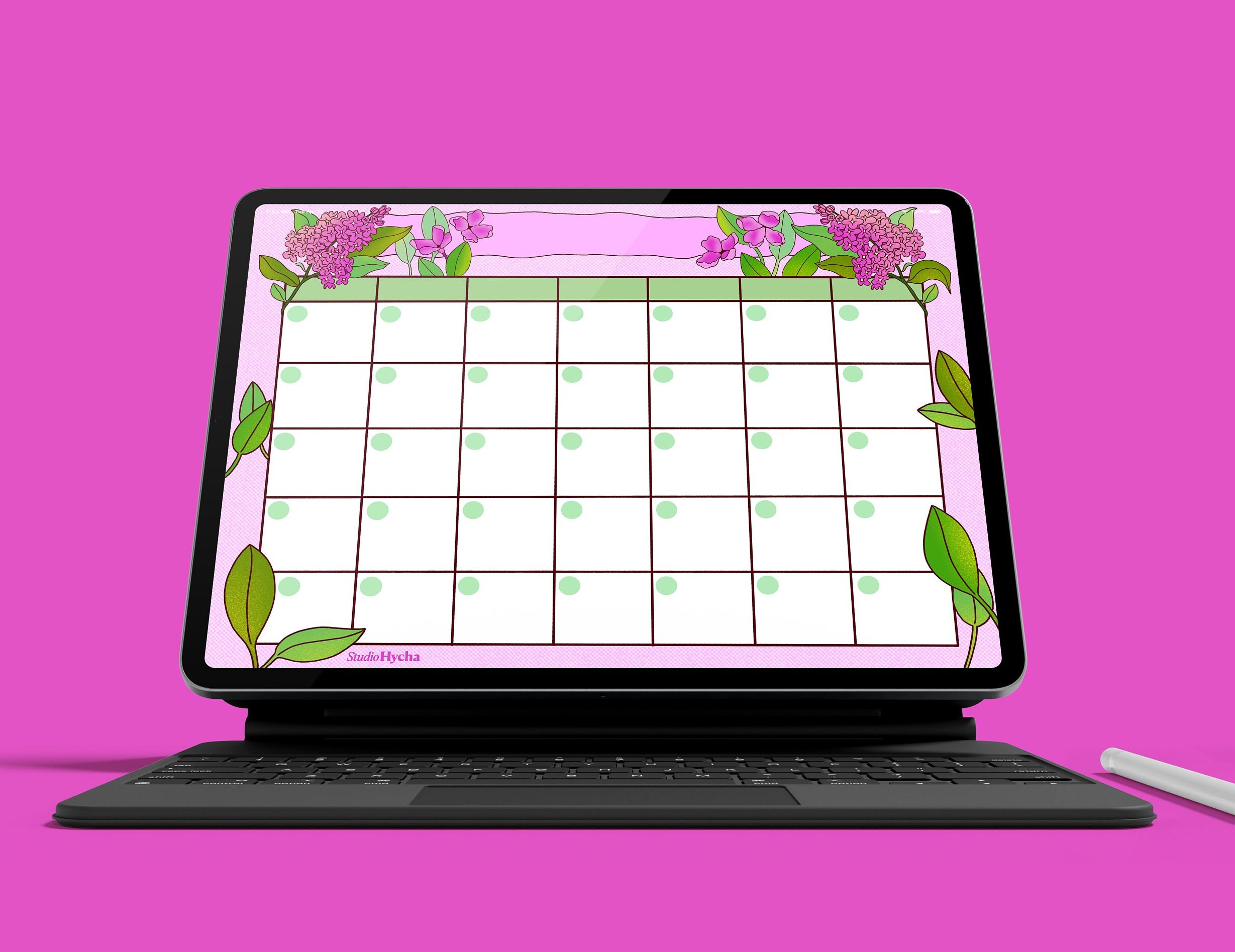Lilacs Digital Calendar / Cute Calendar / Cute Digital Calendar ...