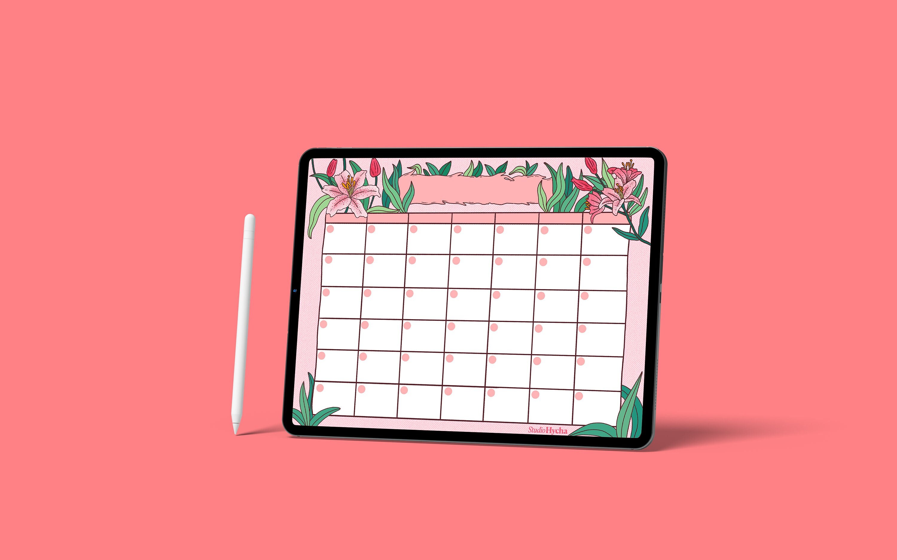 Lily Digital Calendar Digital Calendar Goodnotes Calendar Printable ...