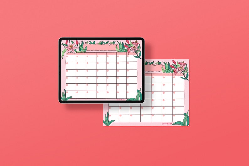Lily Digital Calendar | Digital Calendar | Goodnotes Calendar ...