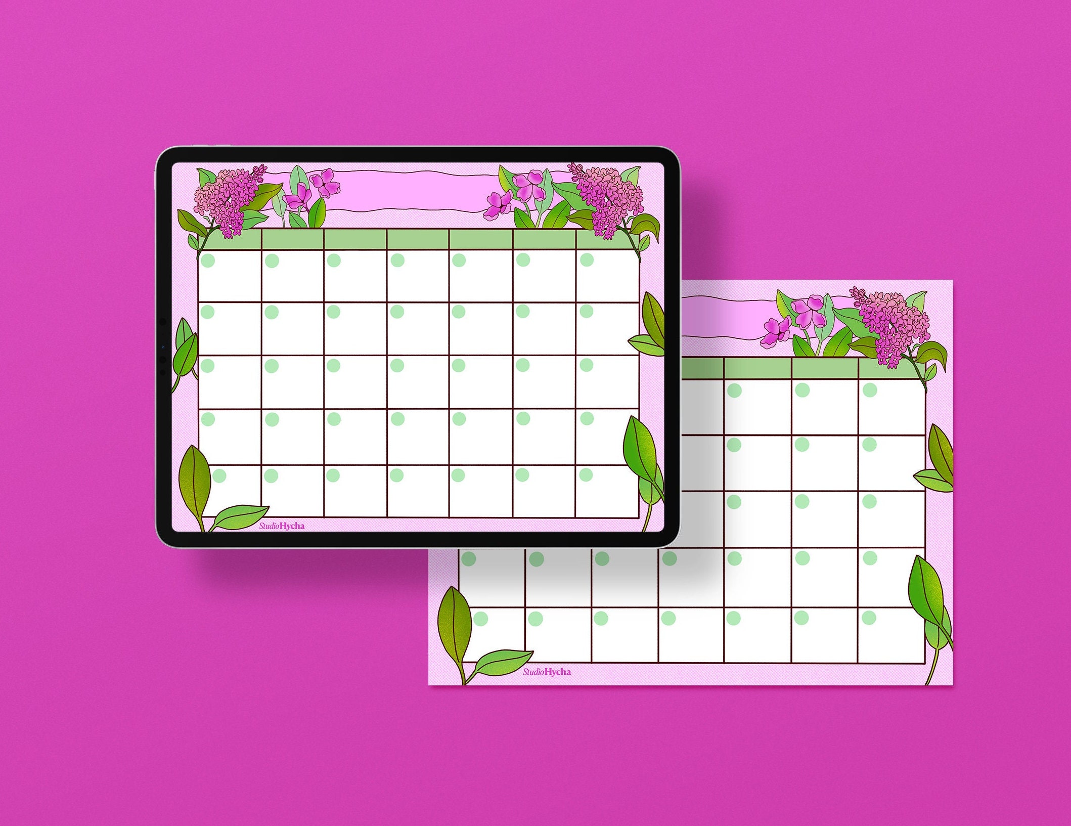 Lilacs Digital Calendar / Cute Calendar / Cute Digital Calendar ...