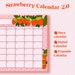 Strawberry Digital Calendar / Cute Digital Calendar / iPad Calendar ...