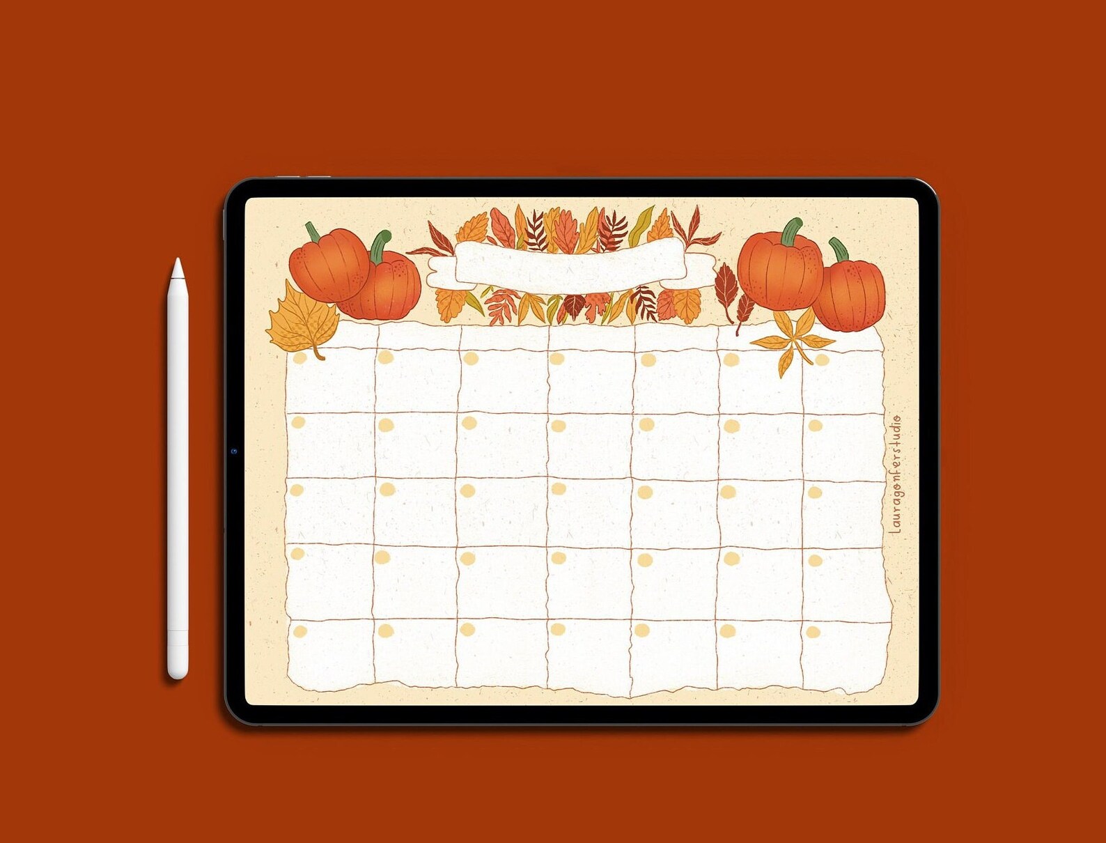 Digital Calendar / Open Monthly Calendar / Autumn / Printable / iPad ...