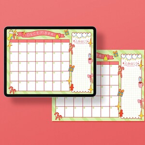 Christmas Digital Calendar / Cute Digital Calendar / iPad Calendar ...