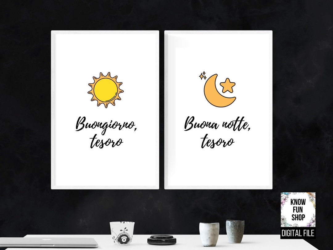Italian Good Morning Night Dear Baby Shower Gift - Instant Download ...