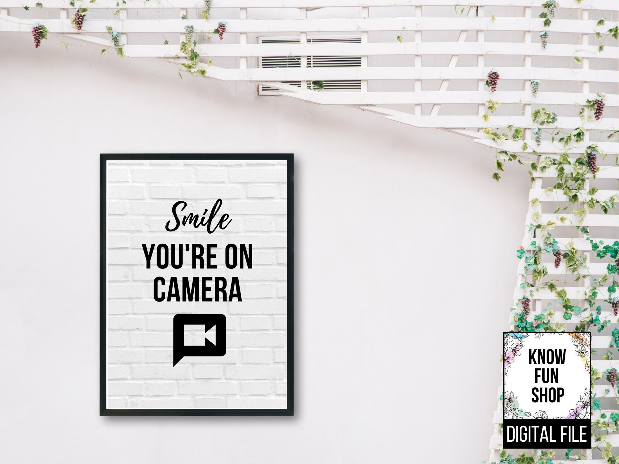You're on Camera Printable Sign - INSTANT DOWNLOAD! - Smile Security ...