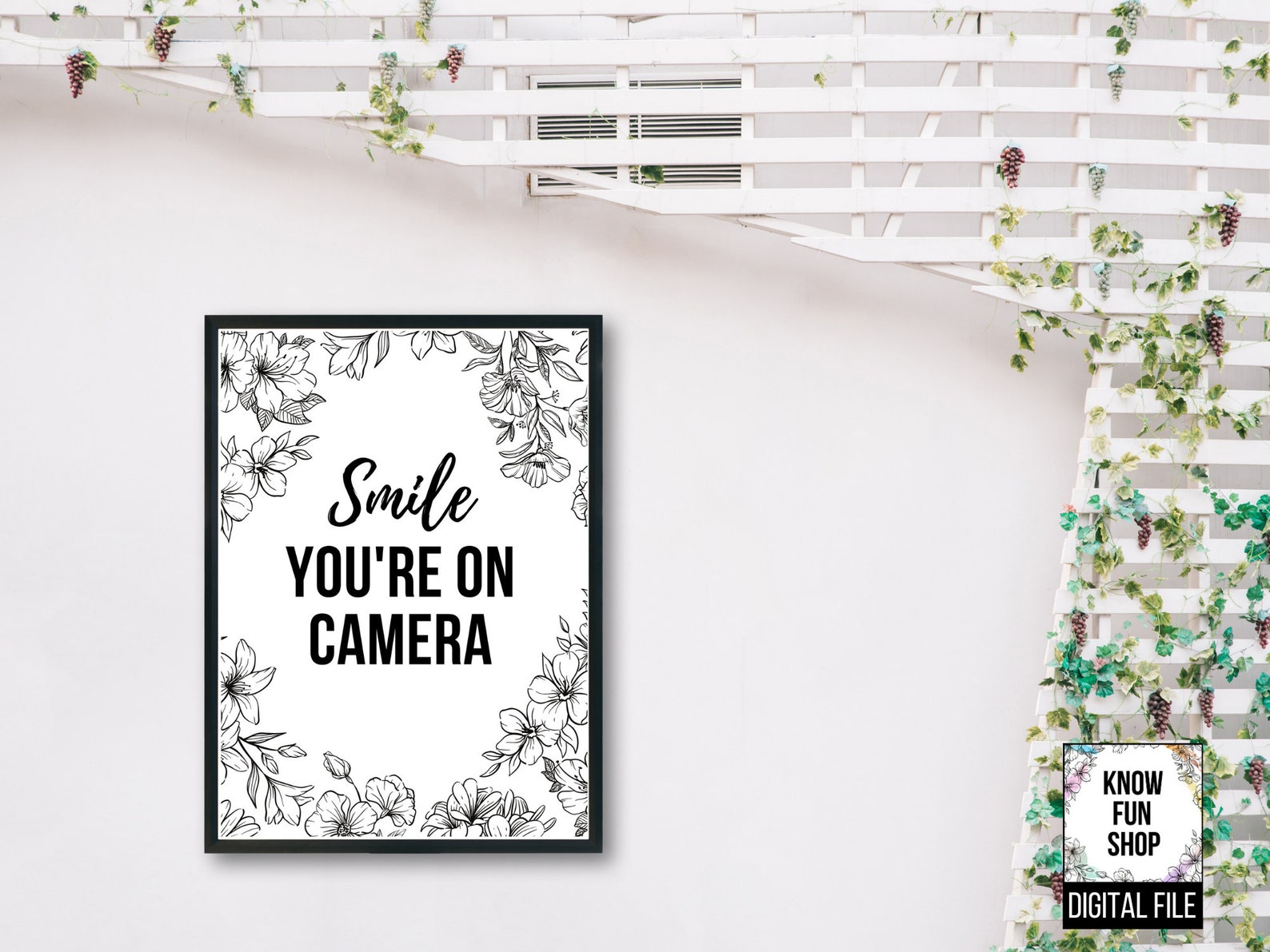 You're on Camera Printable Sign - INSTANT DOWNLOAD! - Smile Security ...