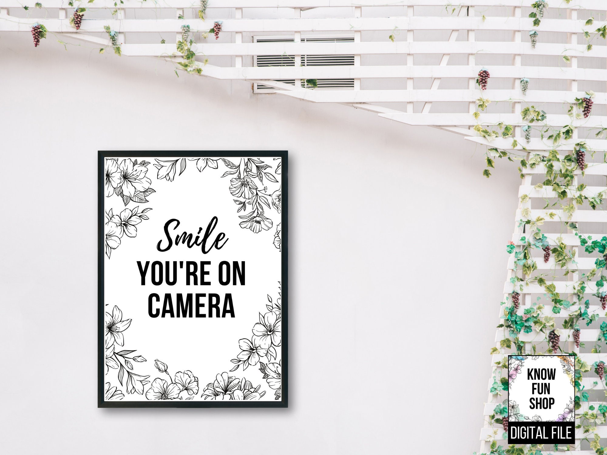 You're on Camera Printable Sign - INSTANT DOWNLOAD! - Smile Security ...