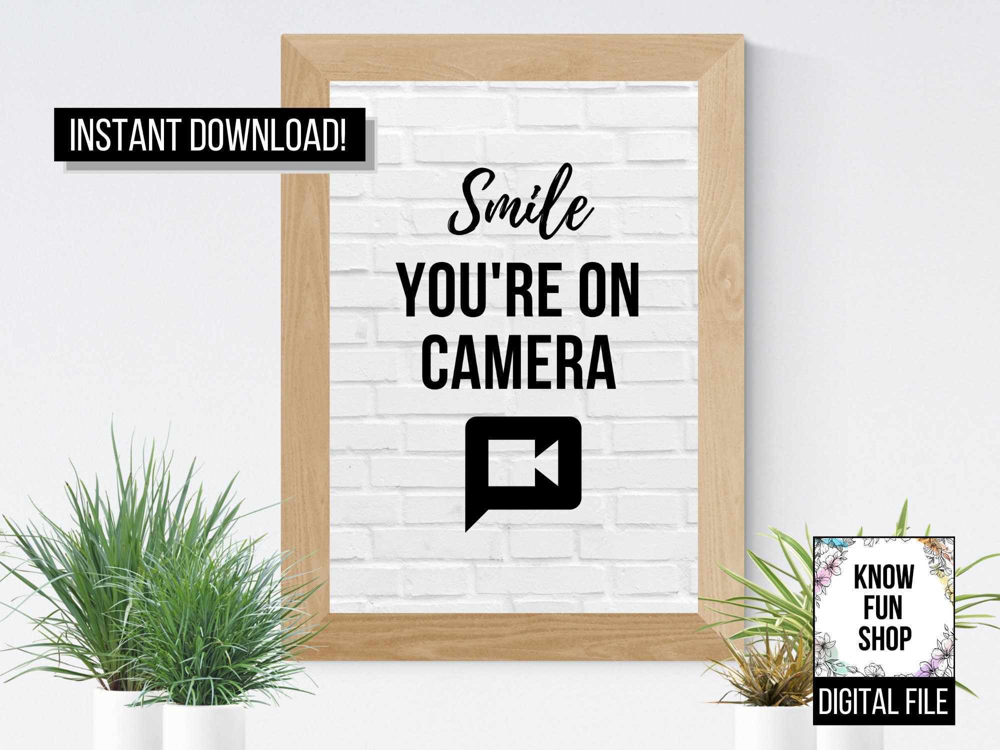You're on Camera Printable Sign - INSTANT DOWNLOAD! - Smile Security ...
