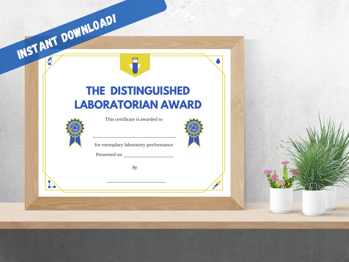 Laboratorian Award Certificate - Instant Download! - Lab Awards ...