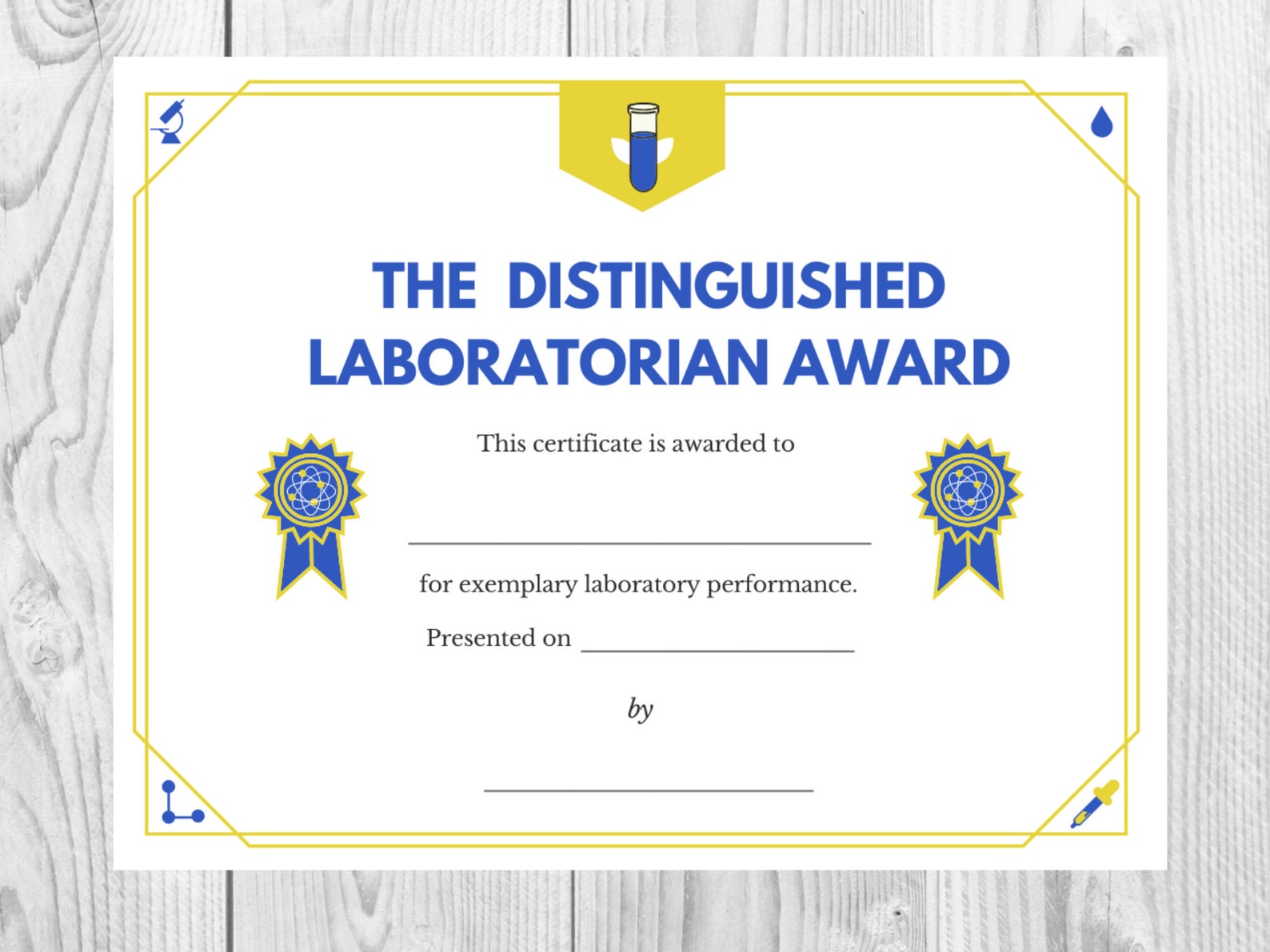 Laboratorian Award Certificate - Instant Download! - Lab Awards ...
