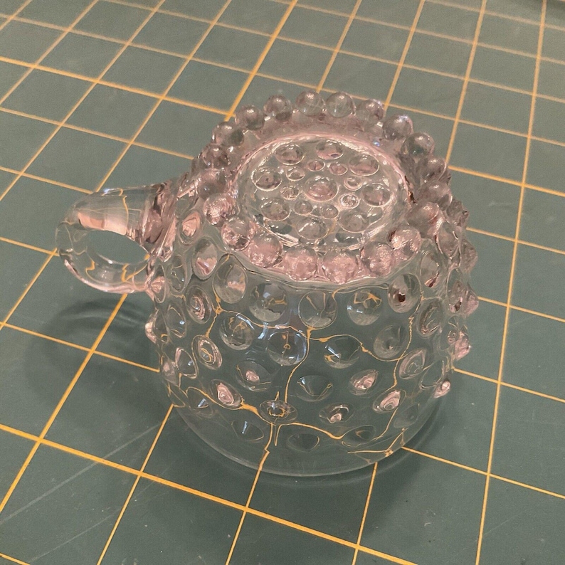 Duncan Miller Clear Bubble Glass Hobnail Punch Bowl Set ORIGINAL Cups ...
