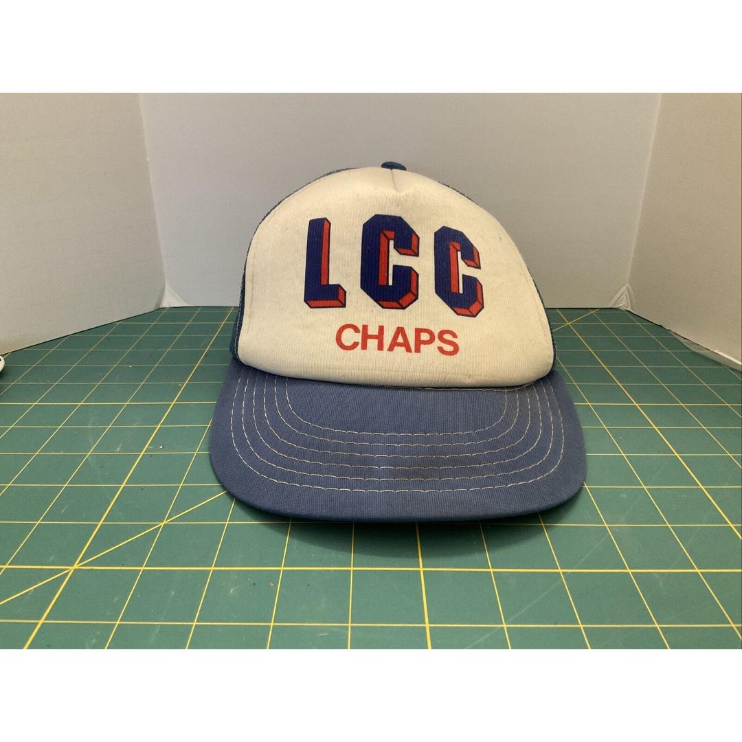 LCC Chaps Hat Semi Truck Trucker Mesh Back Blue White Cap Snapback ...