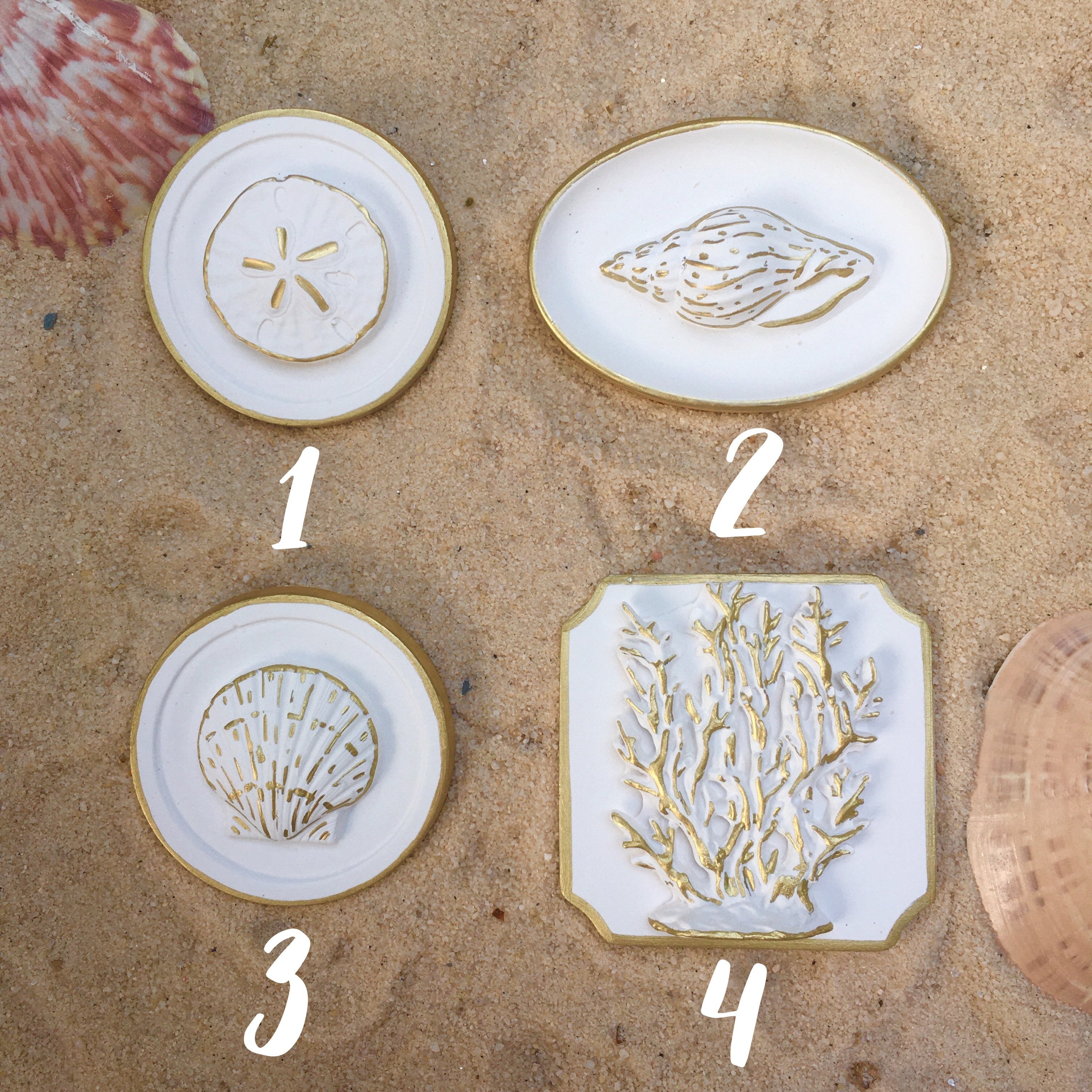 Coastal Intaglio Art on 6X6 or 5X7 Canvas Coral Shells or | Etsy