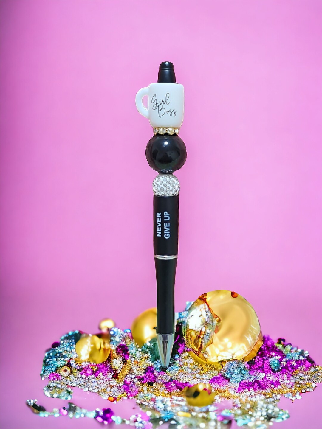 Girl Boss Pen, Mug Bead Pen, Beaded Pen, Cute Pen, Gift for Her, Cool ...