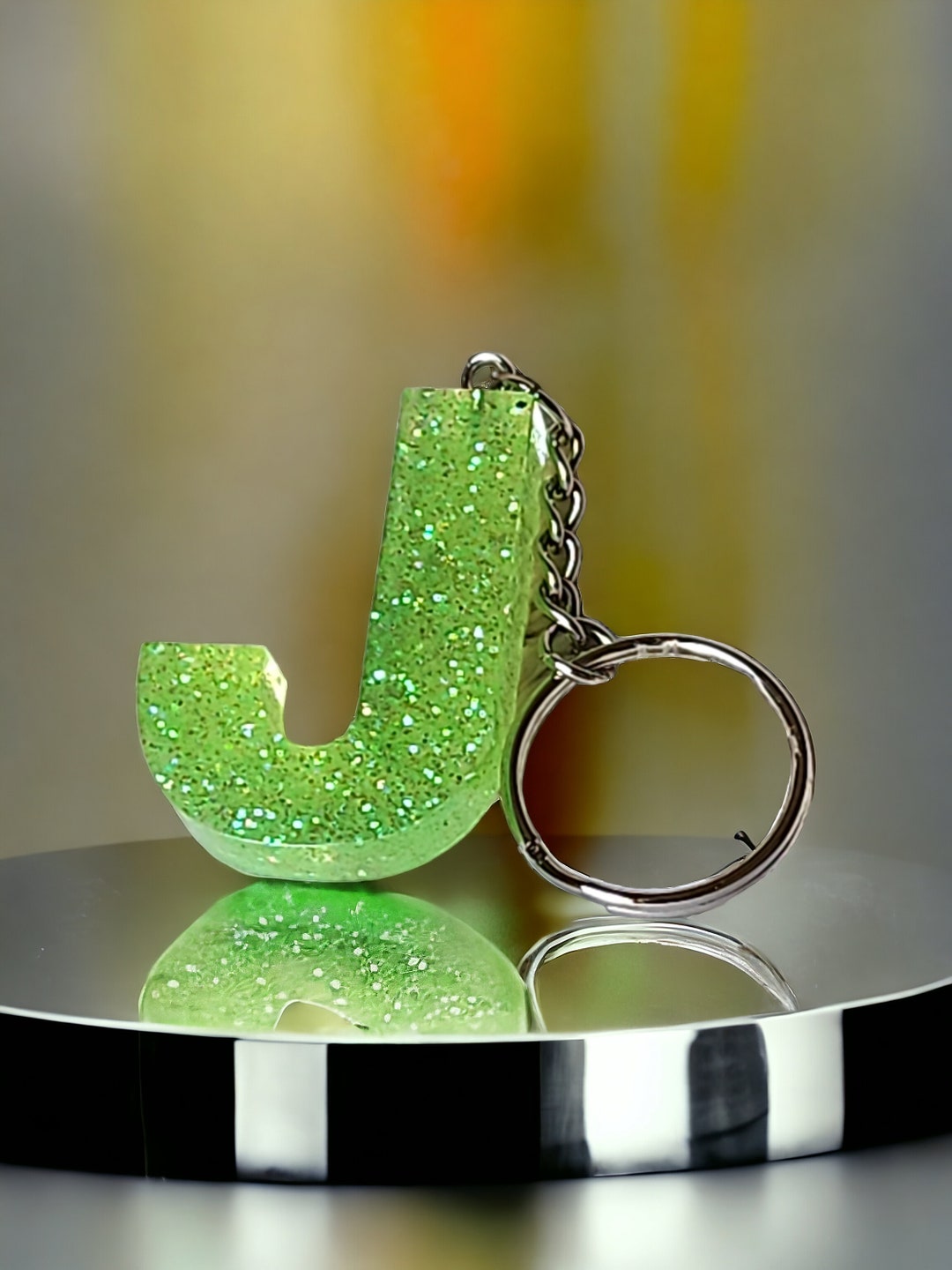 Initial Epoxy Resin Keychain Lucky, Chill Out, Life is Good Resin ...