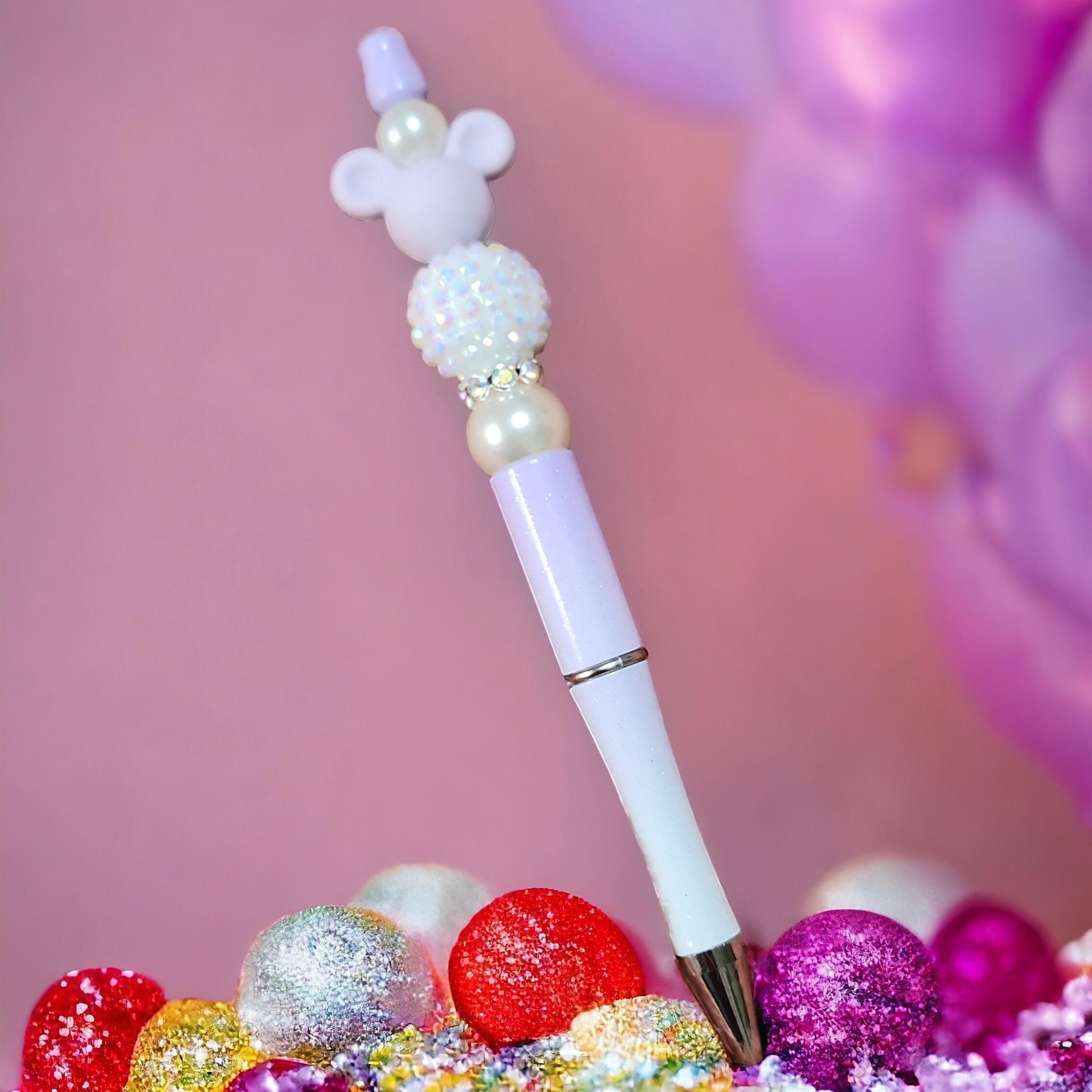 Disney Pen, Mickey Pen, Bead Pen, Minnie Bow Beaded Pen,decorative Pen ...