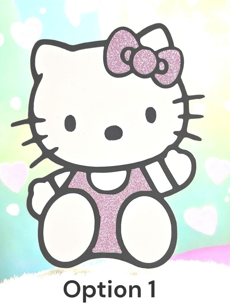 Pink Cat Cake Topper – Glitter Birthday Decoration, Cute Party ...