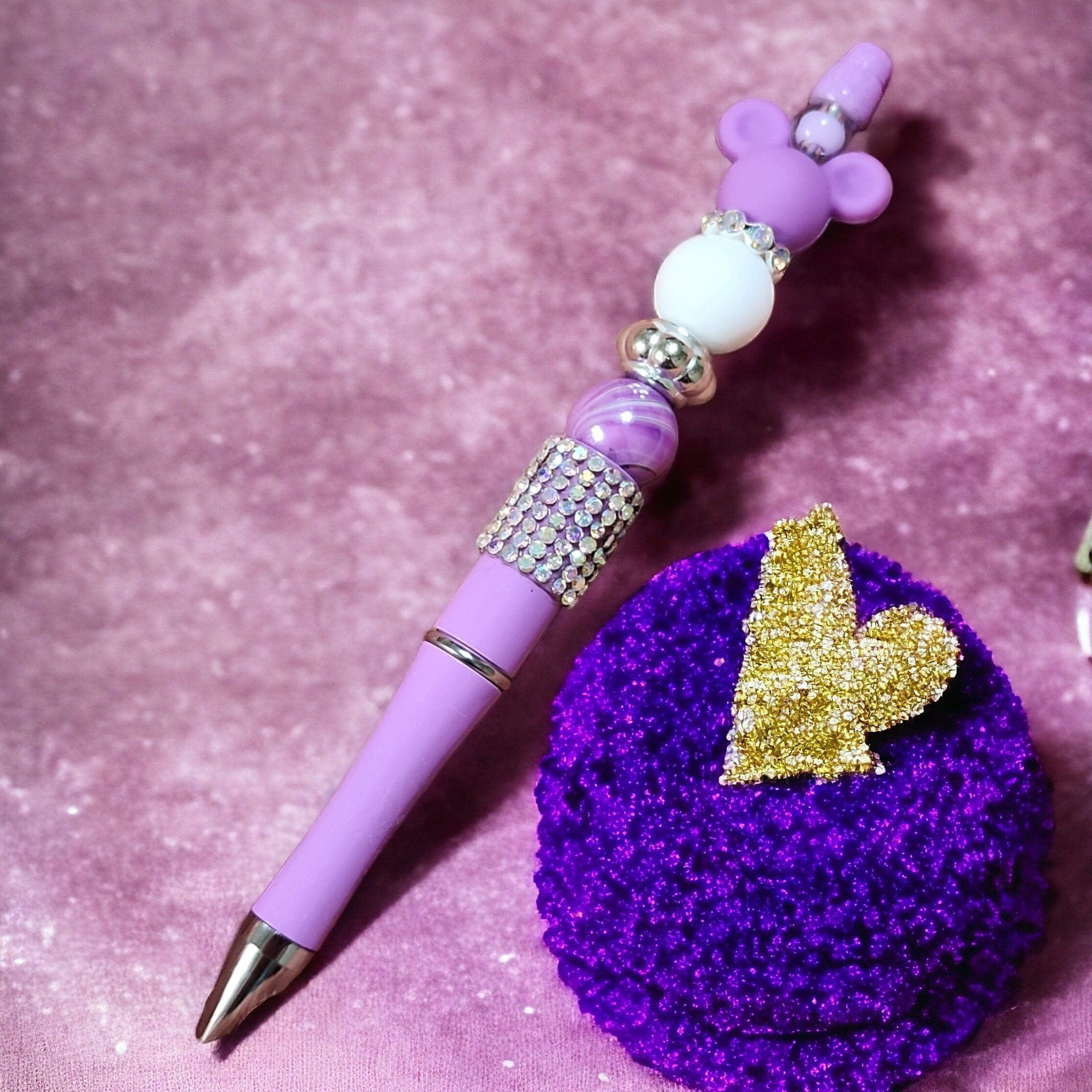 Disney Pen, Mickey Pen, Bead Pen, Minnie Bow Beaded Pen,decorative Pen ...