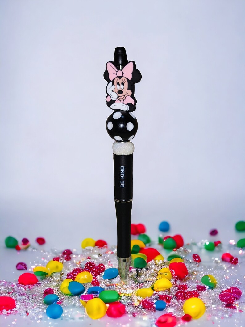 Disney Pen, Minnie Pen, Bead Pen, Mouse Beaded Pen,decorative Pen ...