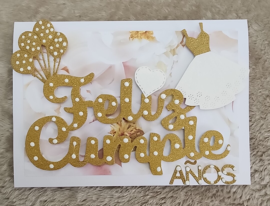 Feliz Cumpleaños Spanish Greeting Card, Handmade , Spanish Happy ...