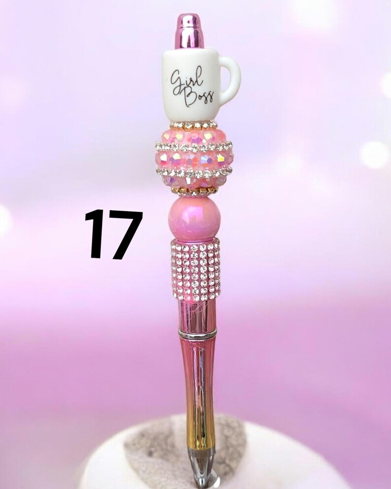 GIRL BOSS Beaded Pen, Rhinestone Ballpoint, Empowering Boss Babe ...