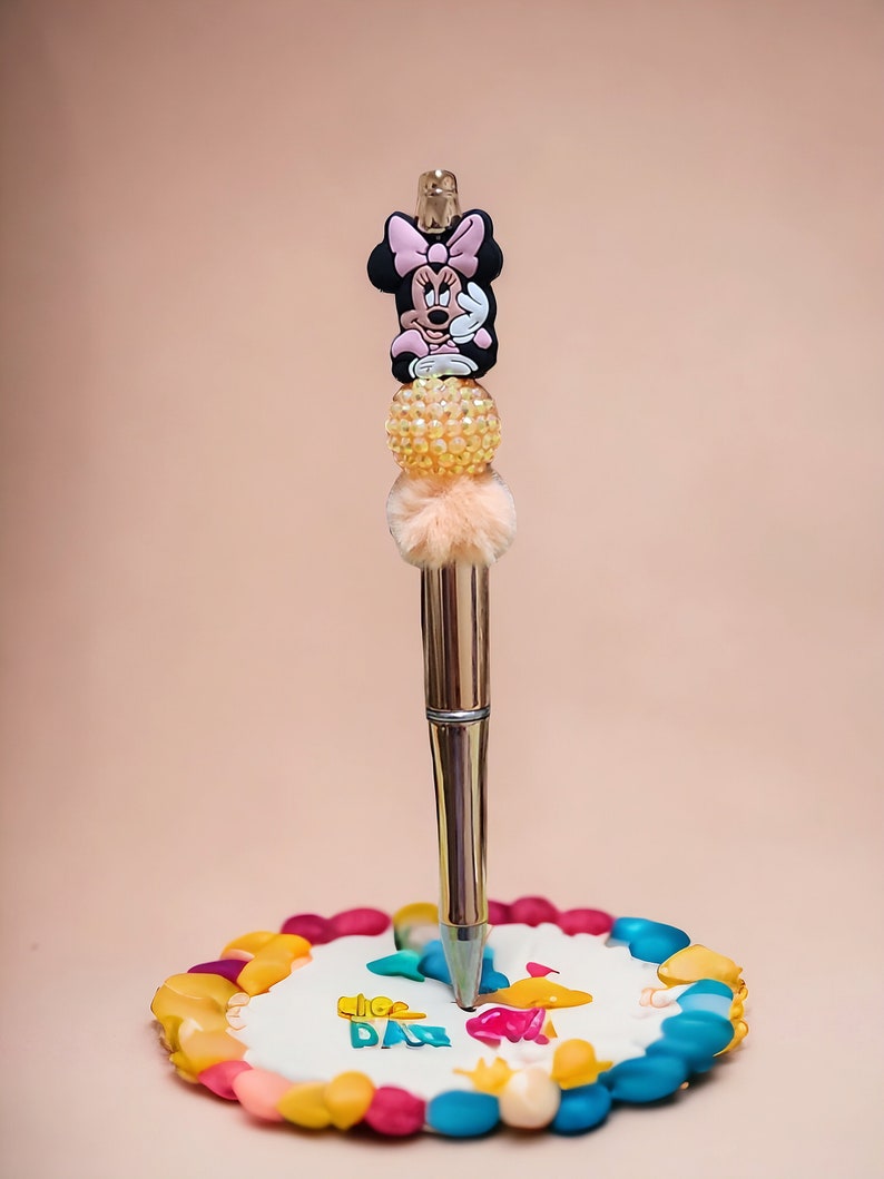 Disney Pen, Minnie Pen, Bead Pen, Mouse Beaded Pen,decorative Pen ...
