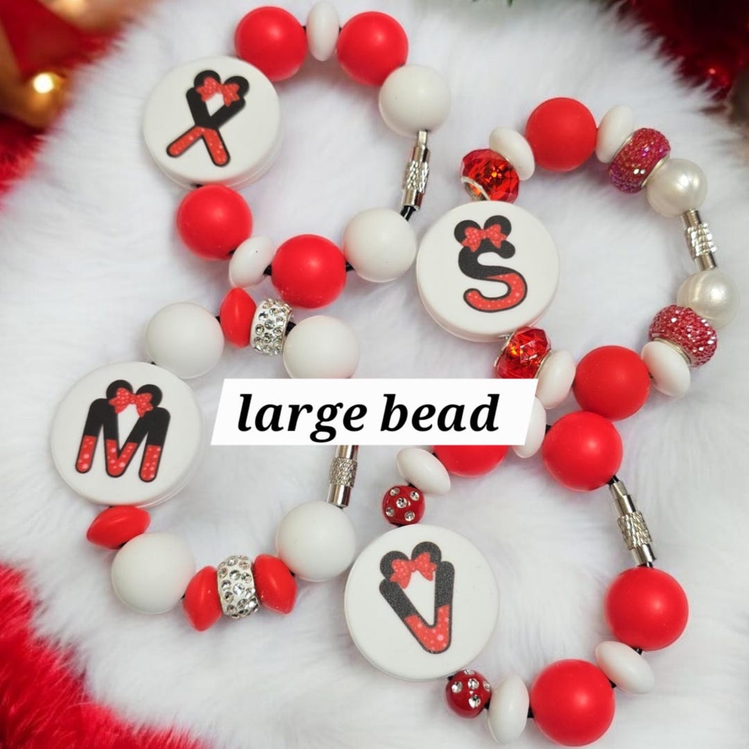 Monogram Disney Ear Stanley Cup Accessories Tumbler Handle Charm Beaded ...