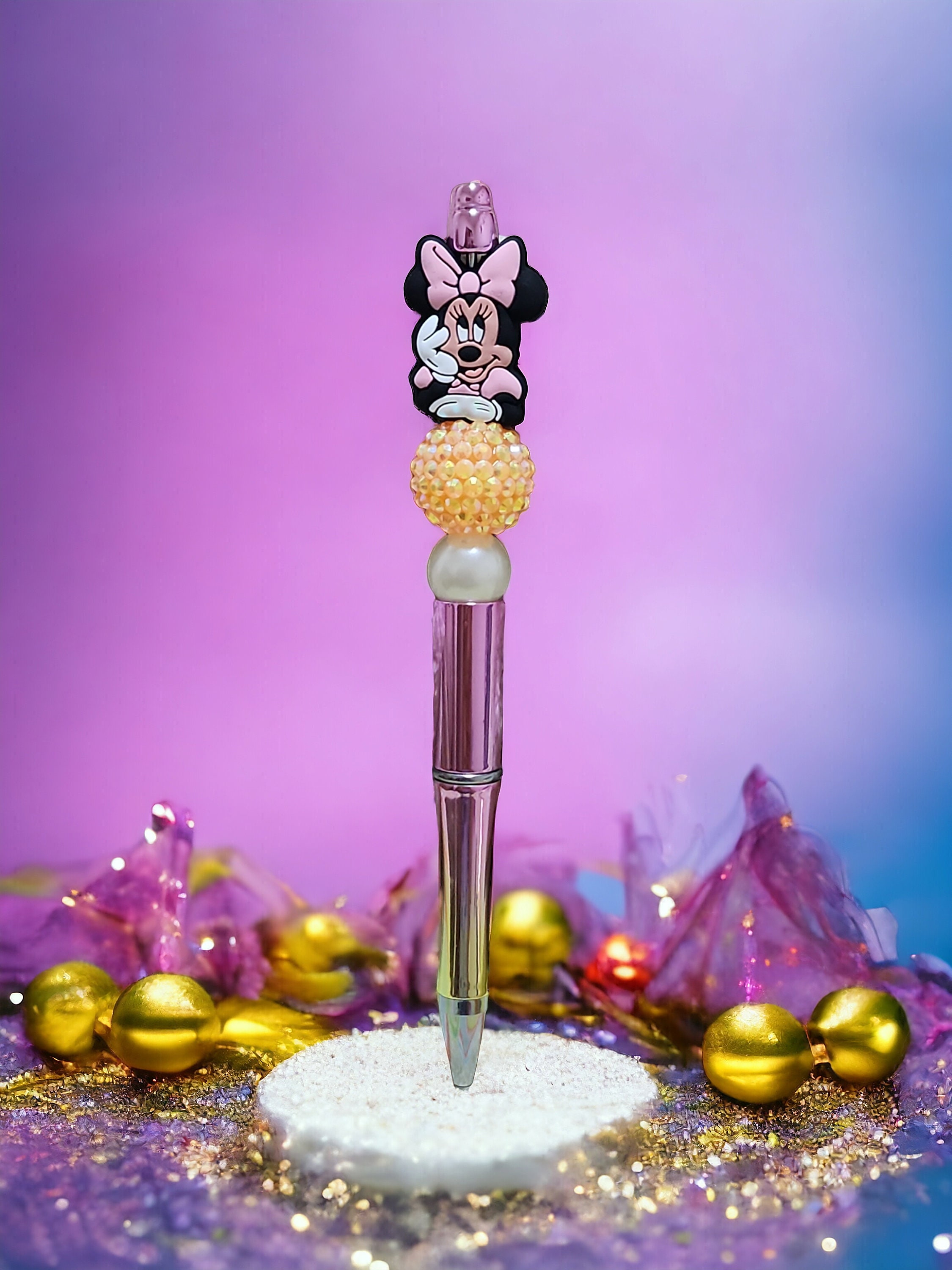 Disney Pen, Minnie Pen, Bead Pen, Mouse Beaded Pen,decorative Pen ...