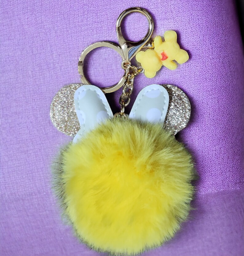 Disney Minnie Mouse Pompom Keychain Disney Bogg Bag Purse Charm Cute ...