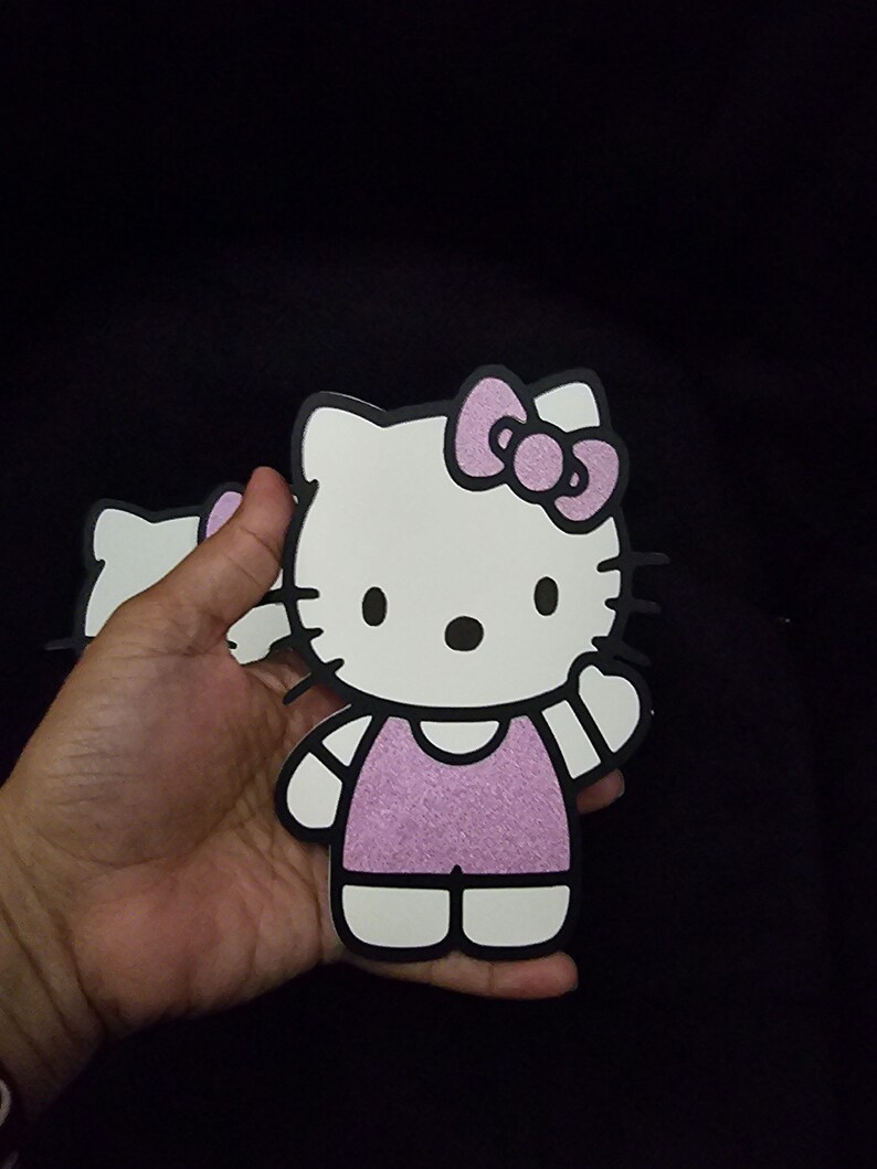 Pink Cat Cake Topper – Glitter Birthday Decoration, Cute Party ...