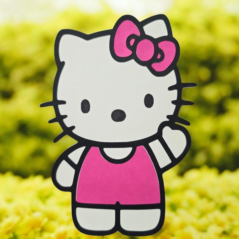Pink Cat Cake Topper – Glitter Birthday Decoration, Cute Party ...