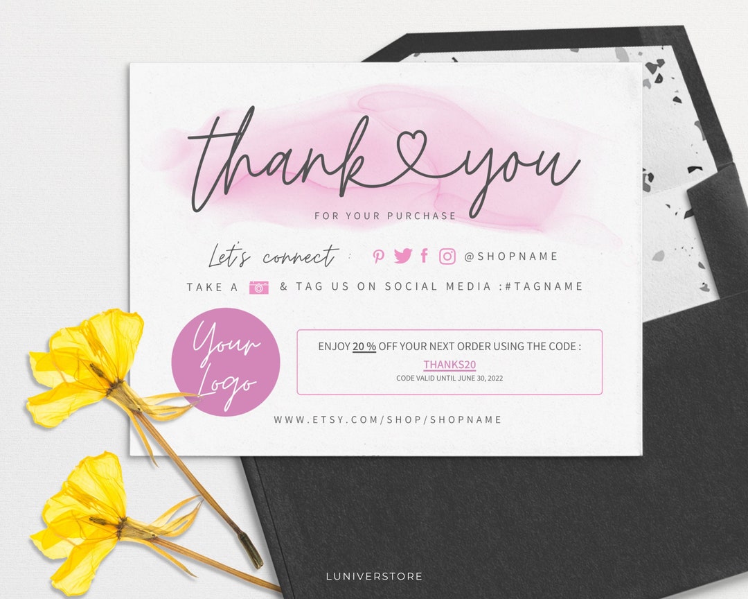 Editable Thank You Business Branding Template, Thank You for Your Order ...
