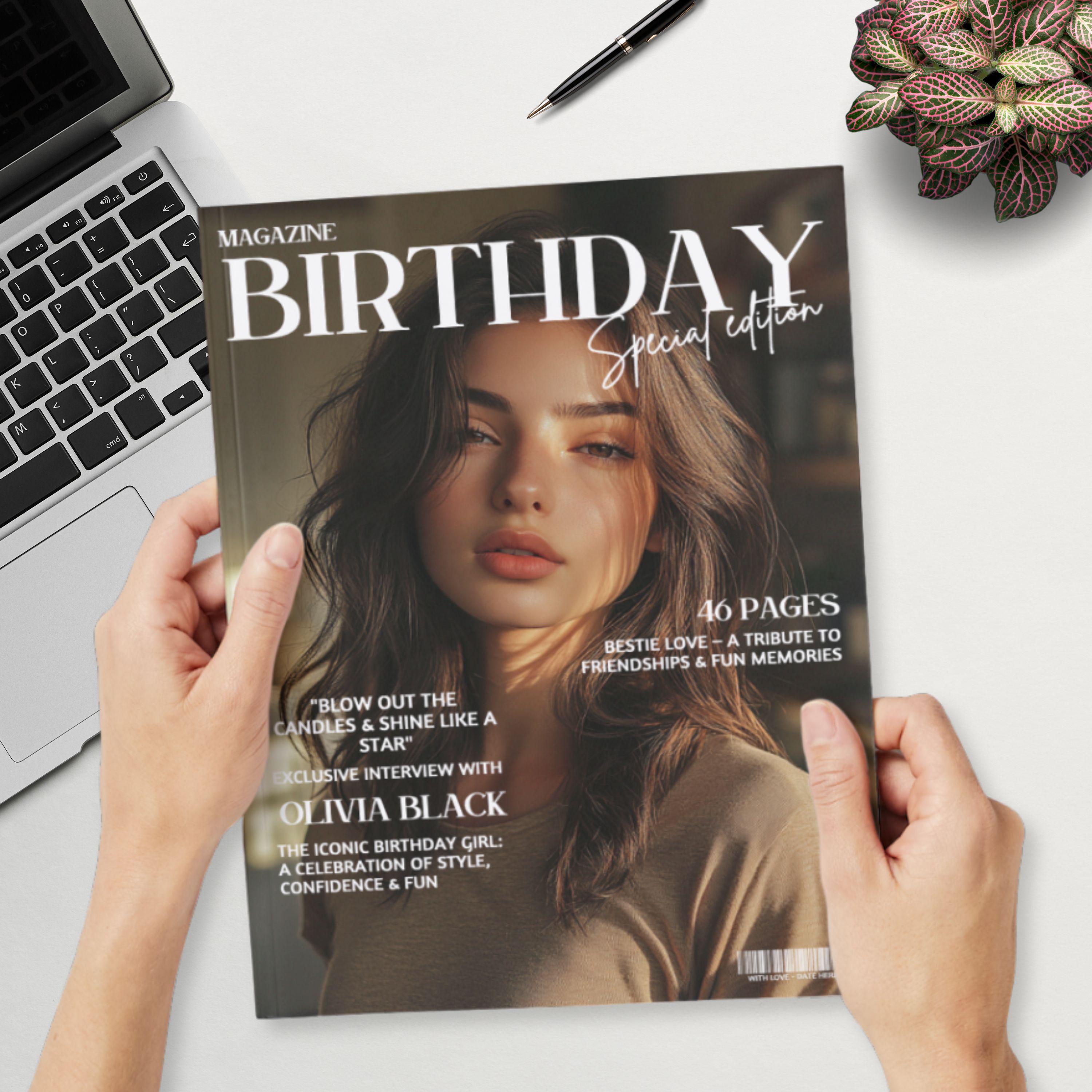Vogue Birthday Magazine Template Canva, 46 Editable Pages Vogue ...