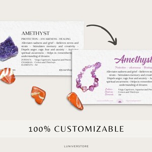 100 Editable Crystal Business Cards, Printable Reference (digital ...