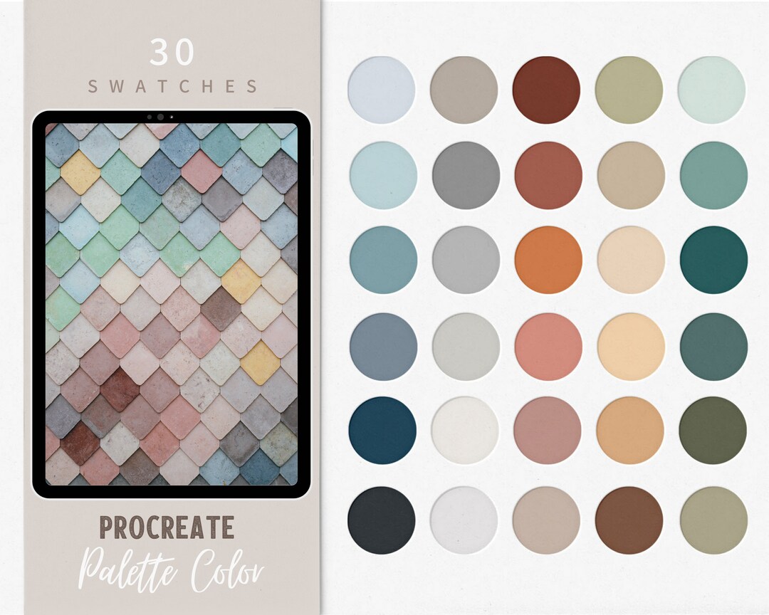 30 Swatches for Procreate, Procreate Color Palette for Artist, Colors ...