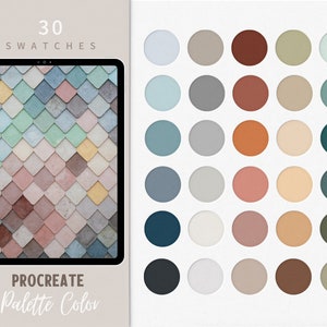 30 Swatches for Procreate, Procreate Color Palette for Artist, Colors ...