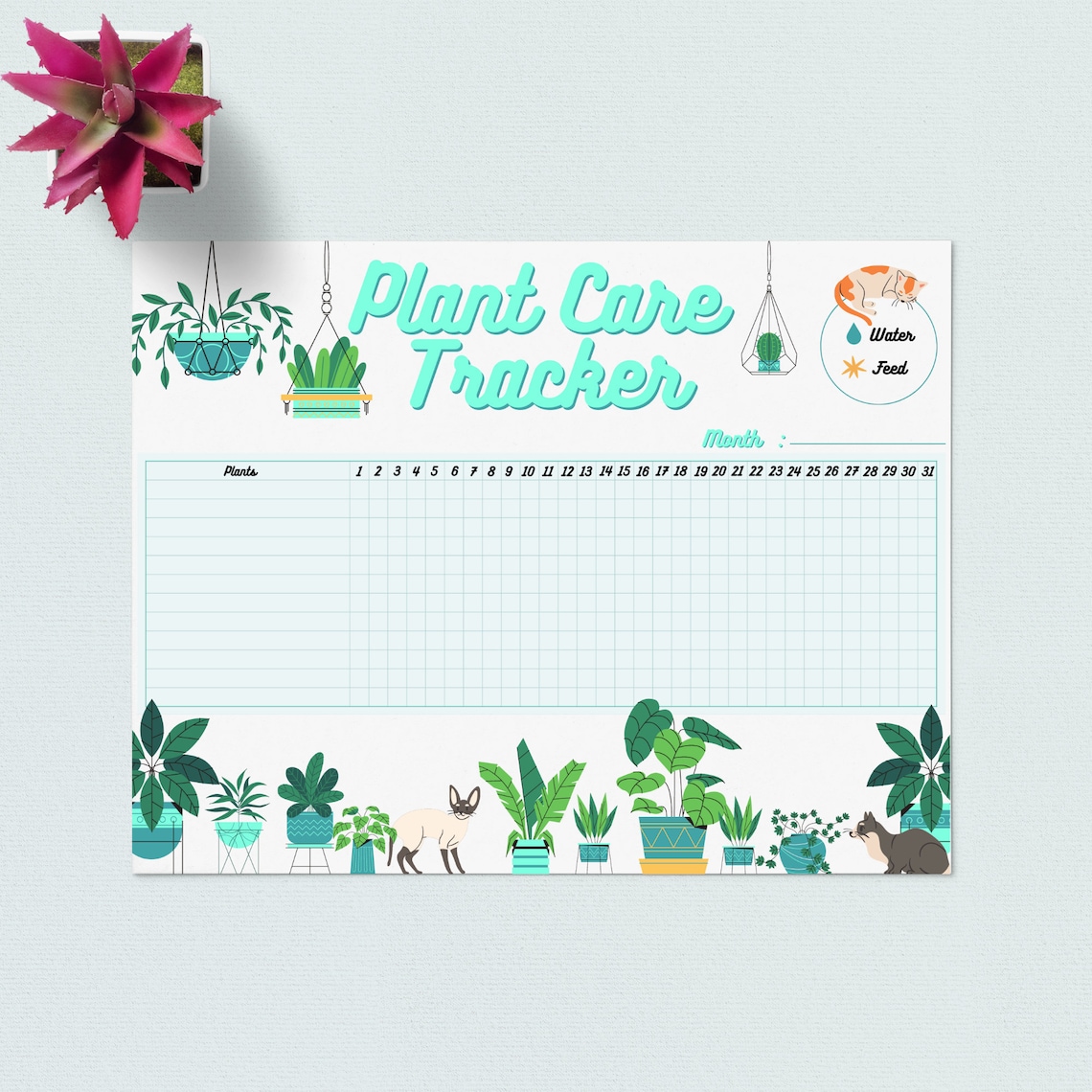 Printable Plant Care Tracker Instant Download Calendar - Etsy Hong Kong