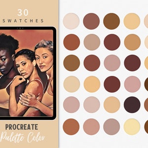 30 Skin Tones Swatches for Procreate, Procreate Color Palette for ...