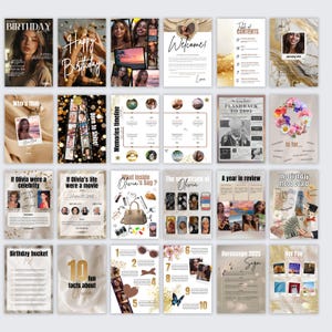 Vogue Birthday Magazine Template Canva, 46 Editable Pages Vogue ...