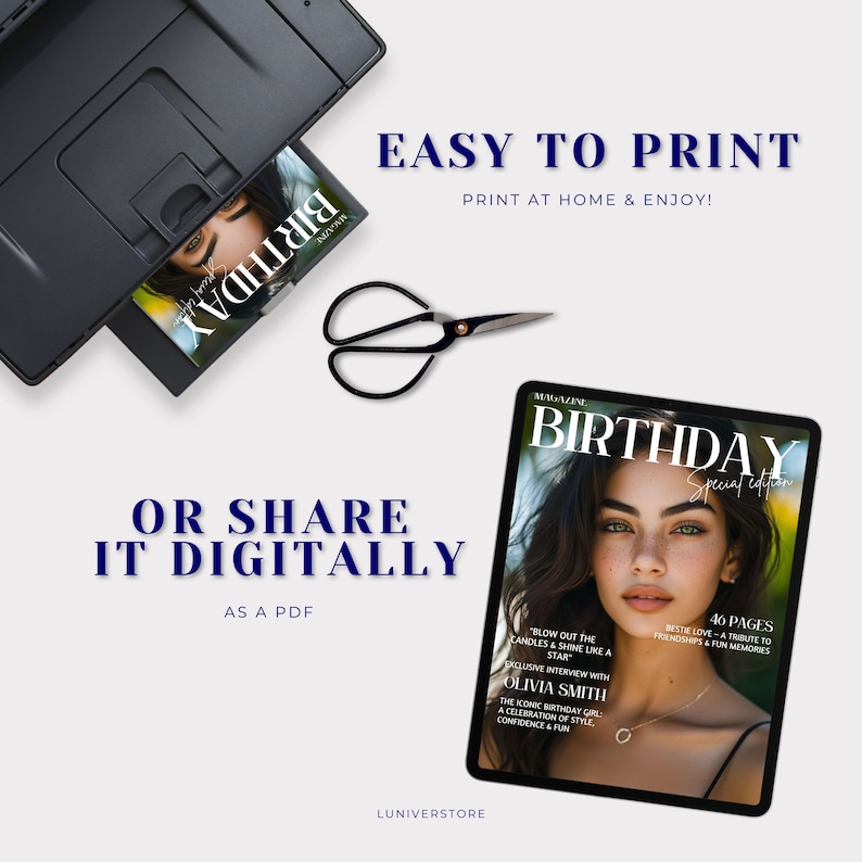 Vogue Birthday Magazine Template Canva, 46 Editable Pages Vogue ...