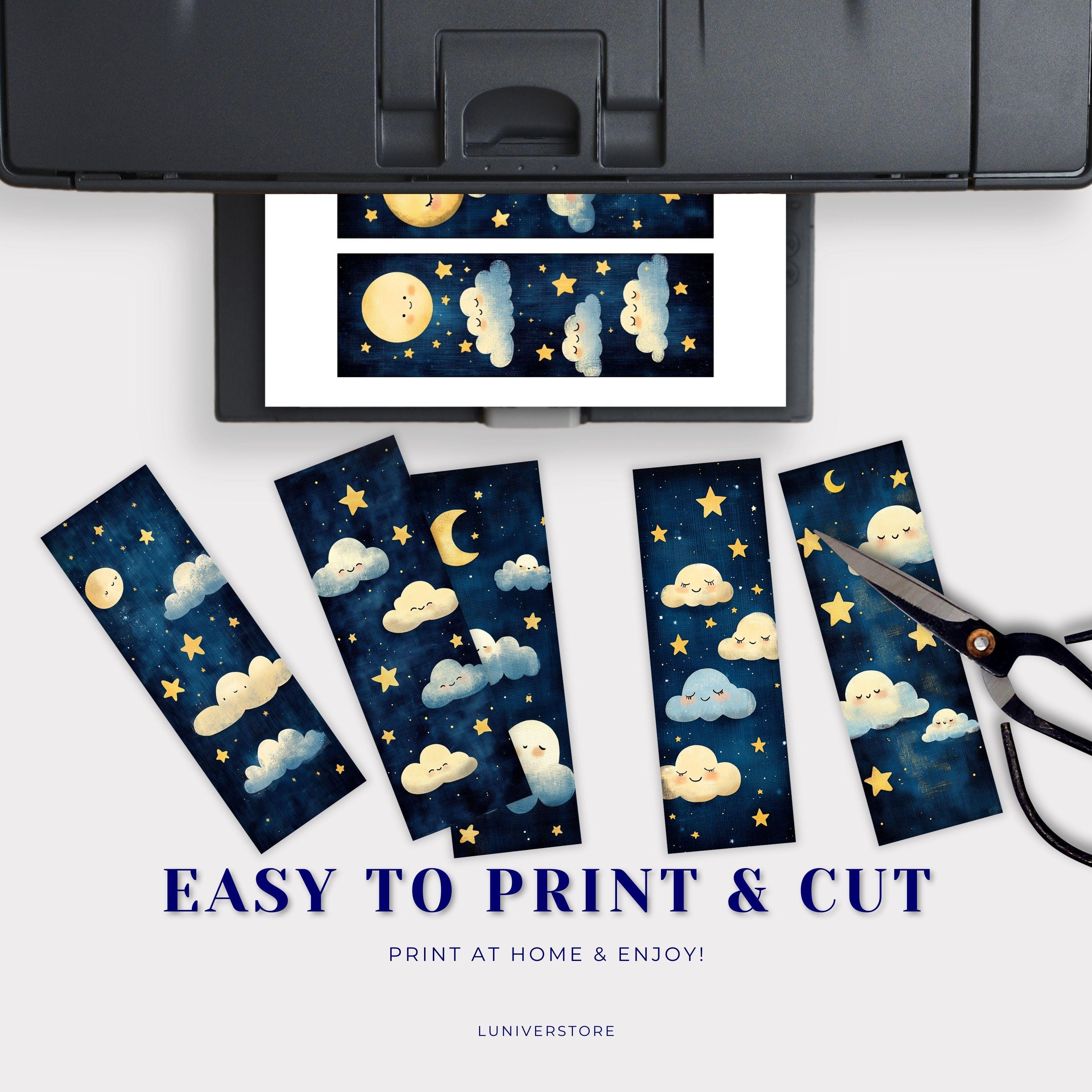 Printable Celestial Bookmarks Set of 15 | Minimalist Hand-drawn Stars ...