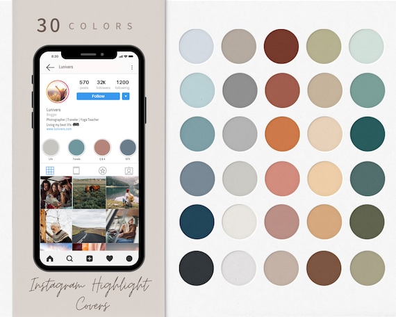30 Instagram Highlight Covers Solid Color Highlight Social | Etsy