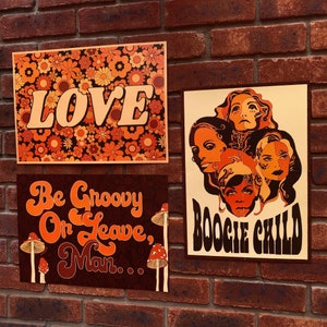 A Boogie Child Original 60s 70s Inspired Psychedelic Art Nouveau Love ...