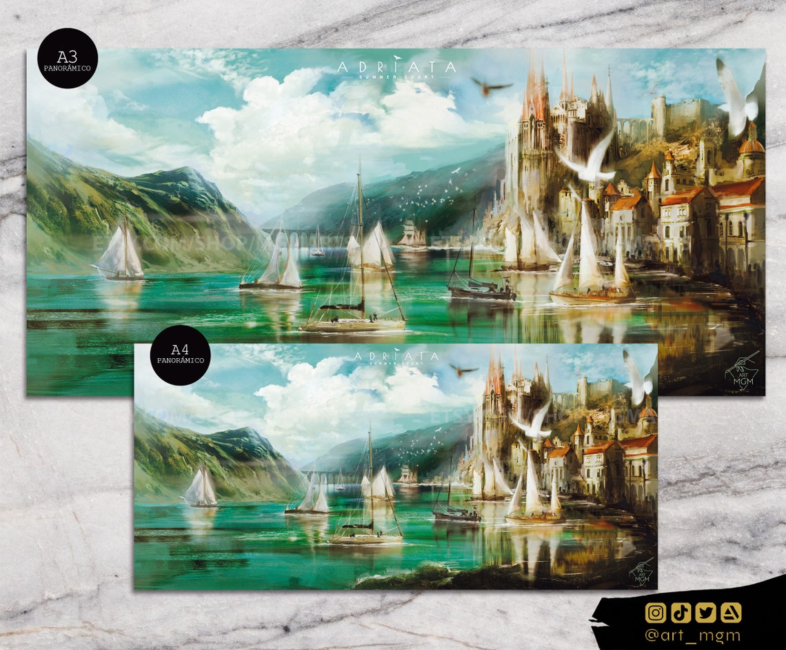 POSTER A3/A4 Panorámico - Adriata ACOTAR - Fan Art - Producto No ...
