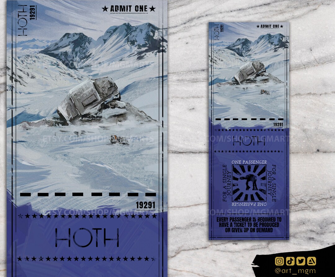 TICKET/BOOKMARK - SW - Snow - Fan Art - Etsy