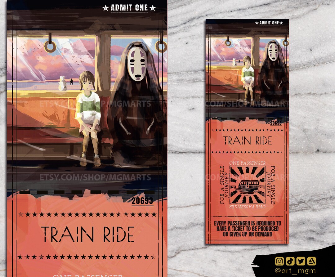 TICKET/BOOKMARK - Train Ride - Fan Art - Etsy