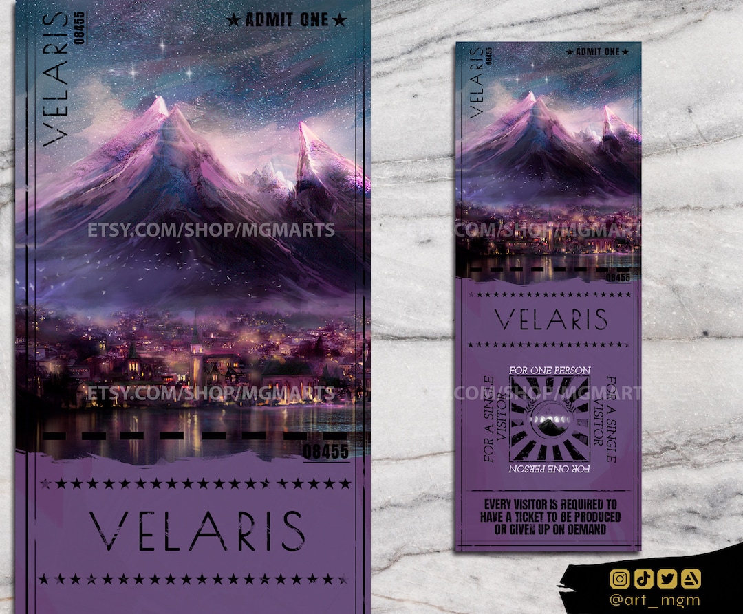 TICKET/BOOKMARK - Velaris - Fan Art - Etsy