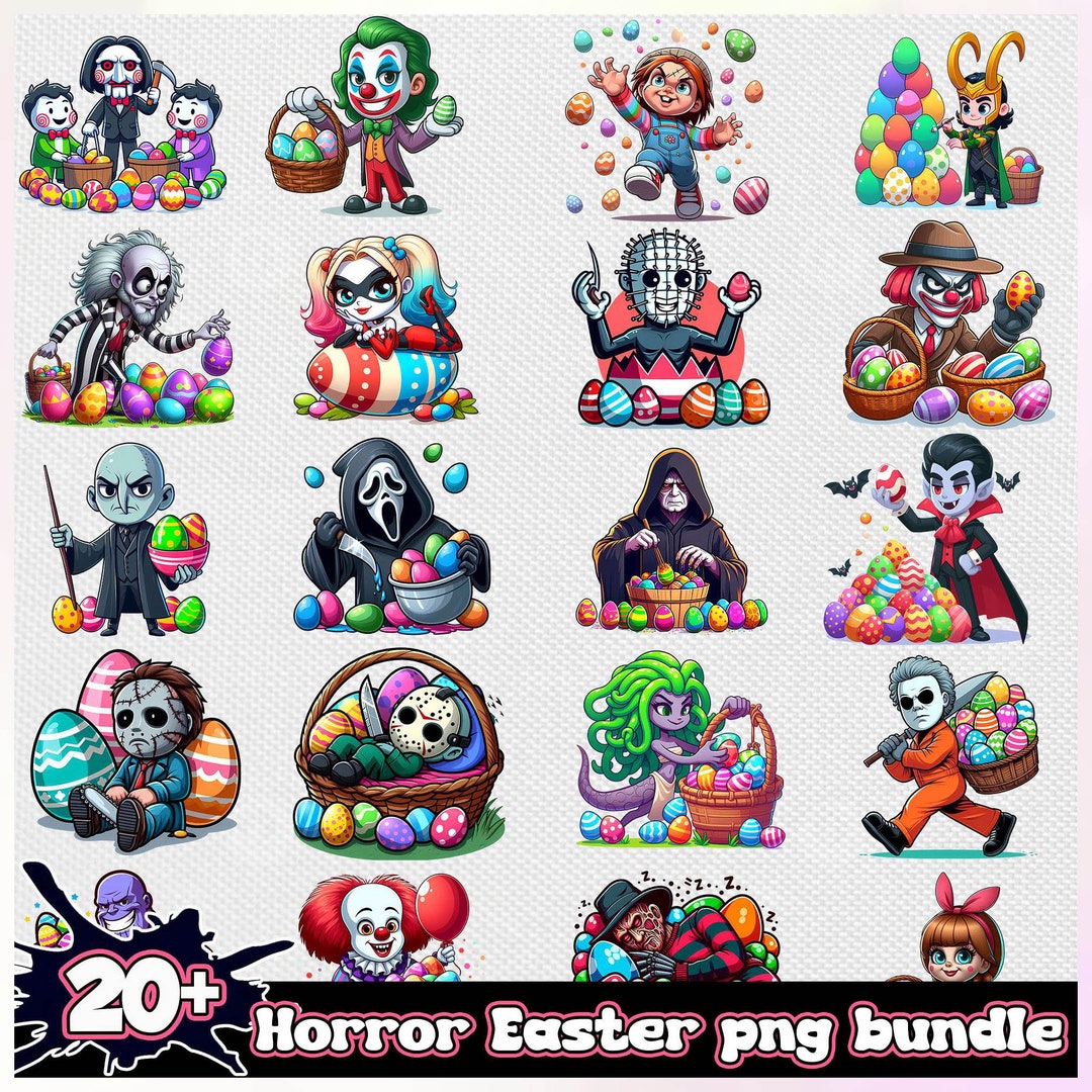 Horror Easter Png Bundle ,easter Killer Mugshot Png Bundle, Happy ...