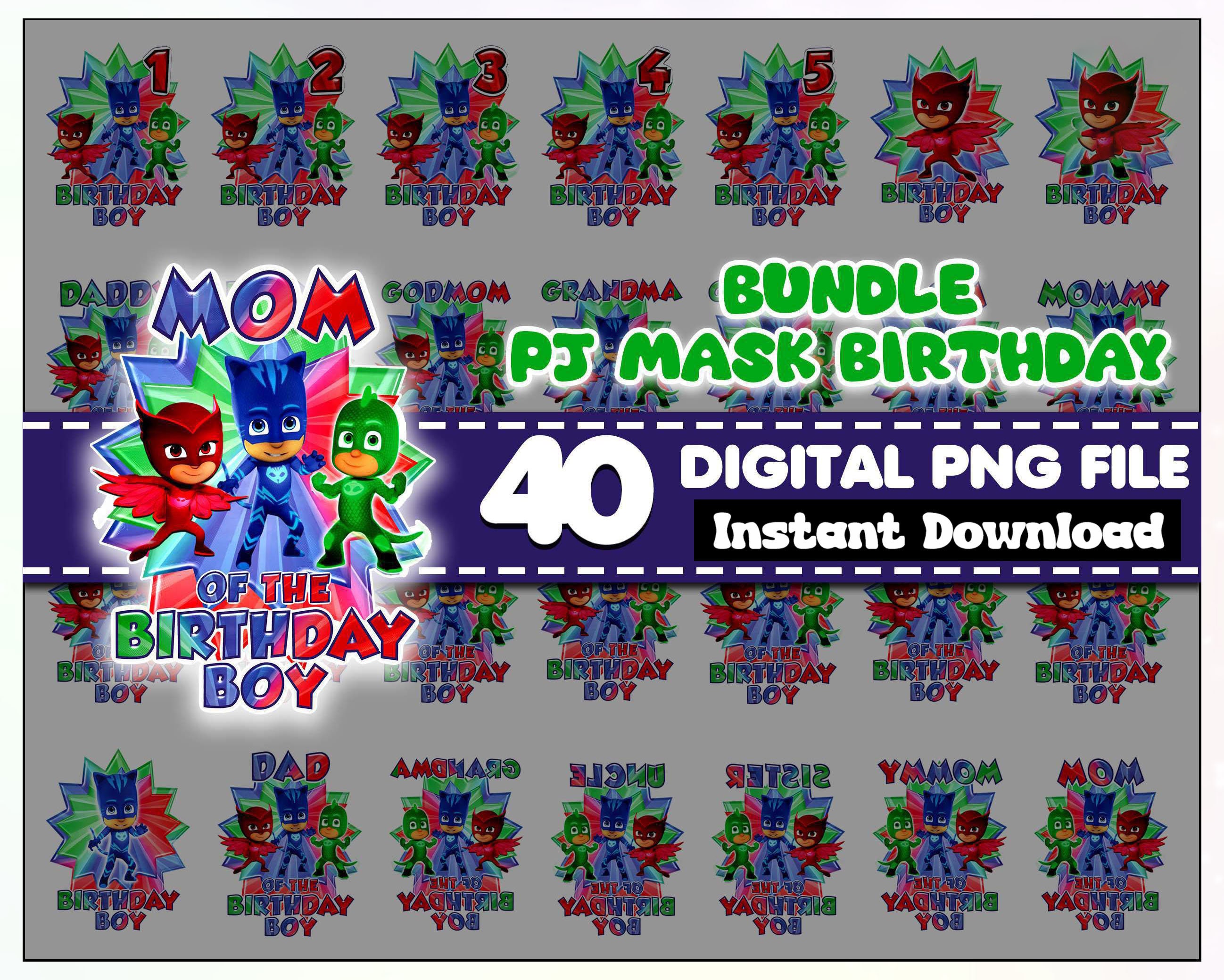 Pj Mask Png Bundle, Pj Masks Clipart, Pjmask Birth Day Png, Pjmasks ...